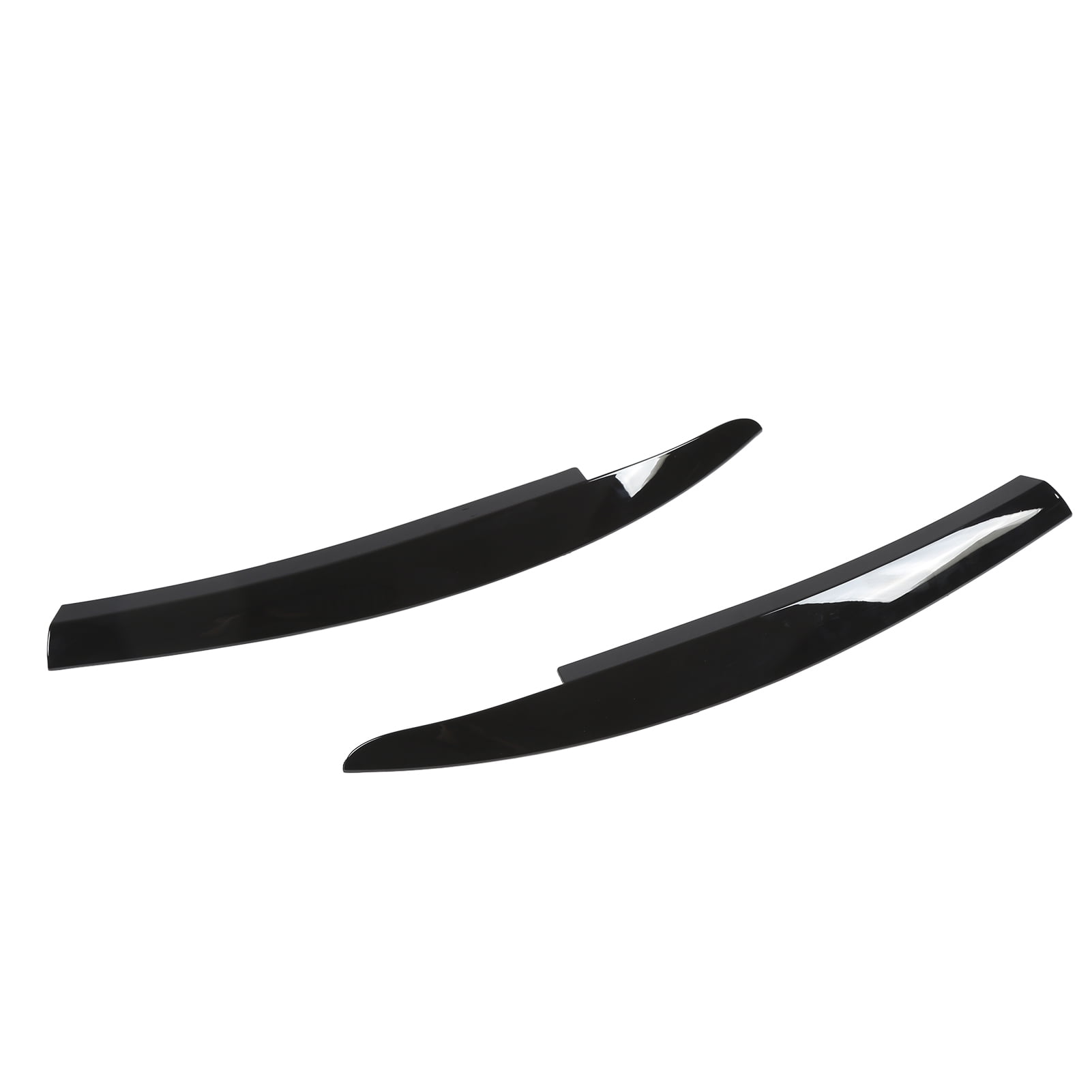 2Pcs/Set Front Headlight Eyebrow Eyelid Strips Cover Trim Glossy Black ...