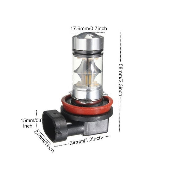 2Pcs/Set H11/H8 Car 8000K Led Bulb Head Light Fog Daytime Lamp Drl 12V ...
