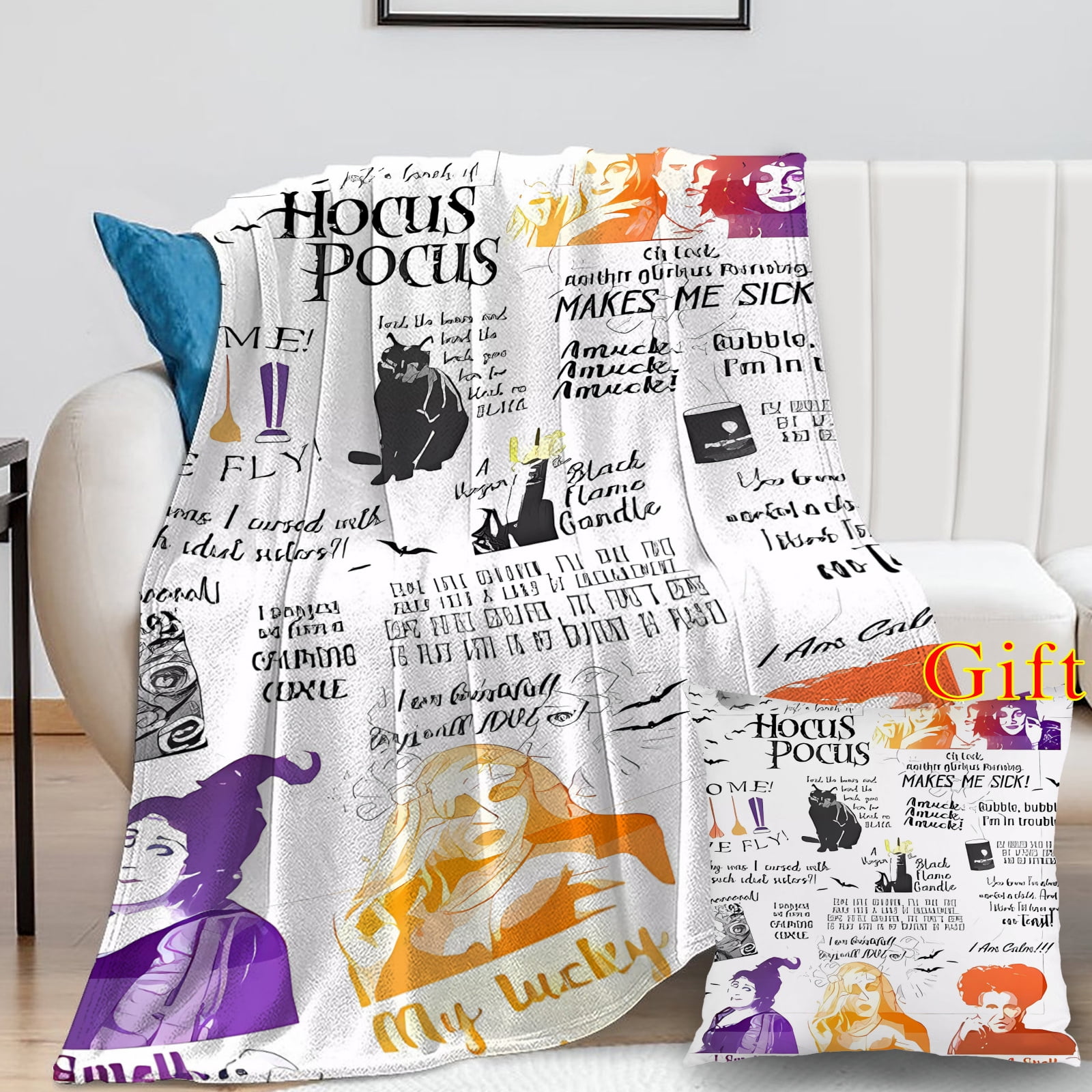 2Pcs/Set Hocus Pocus halloween blanket with Pillow Case Large ...