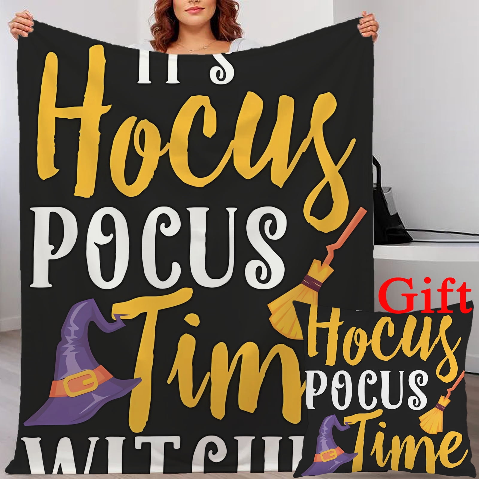 2Pcs/Set Hocus Pocus halloween blanket with Pillow Case Thermal ...