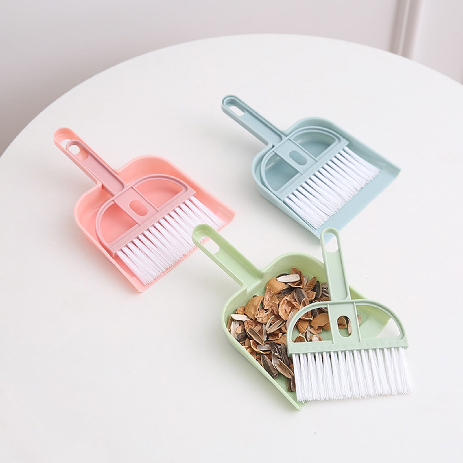 2Pcs/Set Small Broom Dustpan Reusable Desktop Cleaning Compact Hanging ...