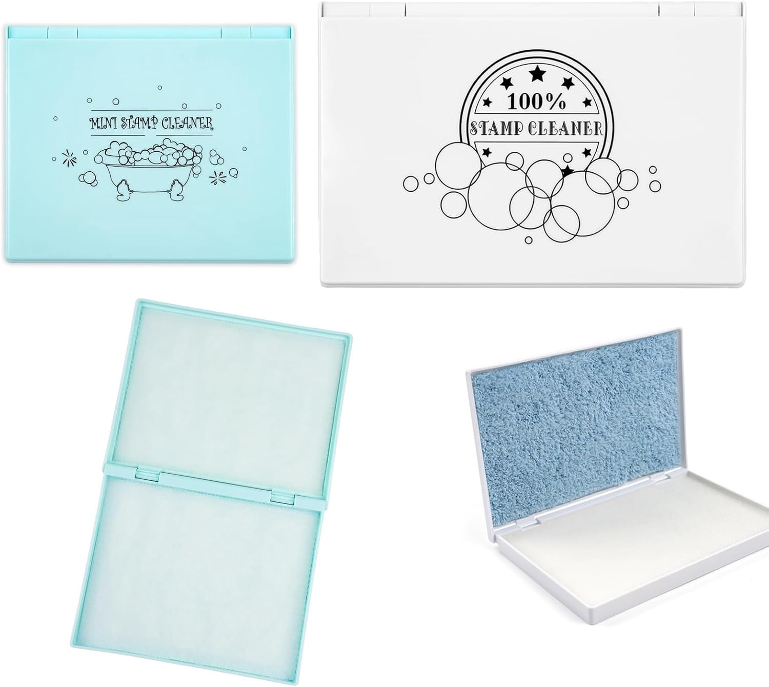 2Pcs/Set Stamp Scrubber for Stamps,Dual-Sided Stamp Cleaning Pad with ...