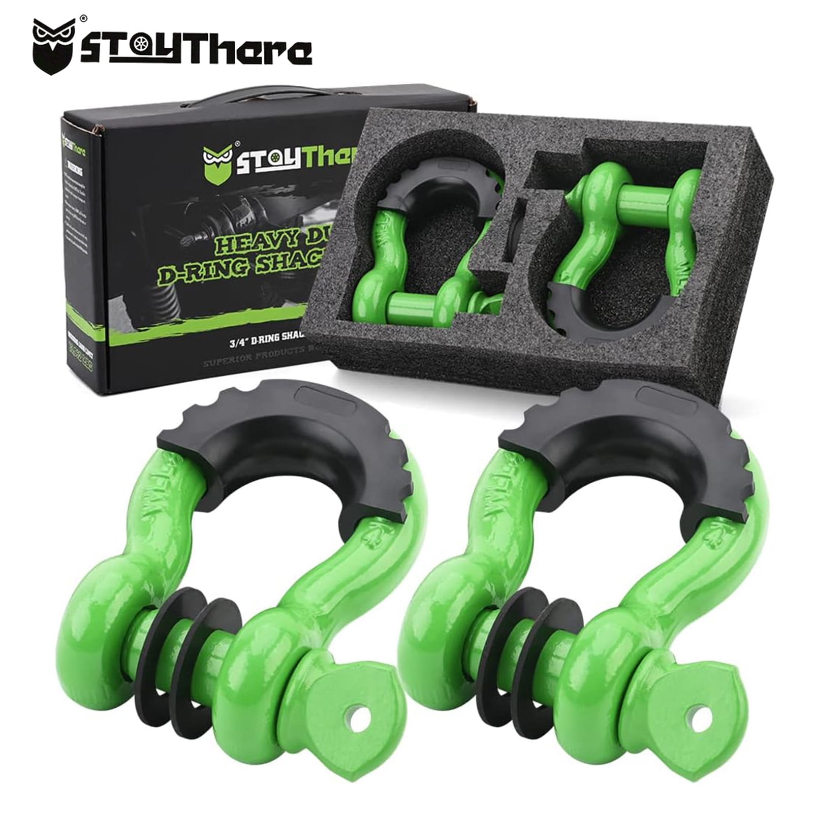 2Pcs Shackles 3/4'' D Ring Shackle 41,887Ib Capacity with 7/8'' Screw ...