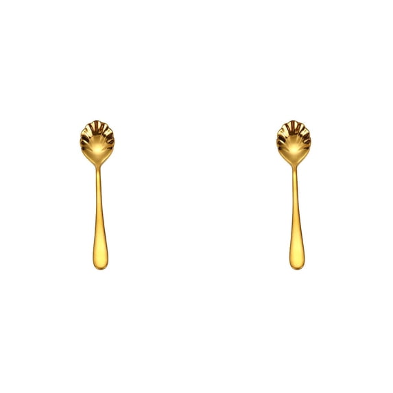 2Pcs Shell Shape Stir Spoons 18/10(304) Stainless Steel Sugar Spoon, 5. ...
