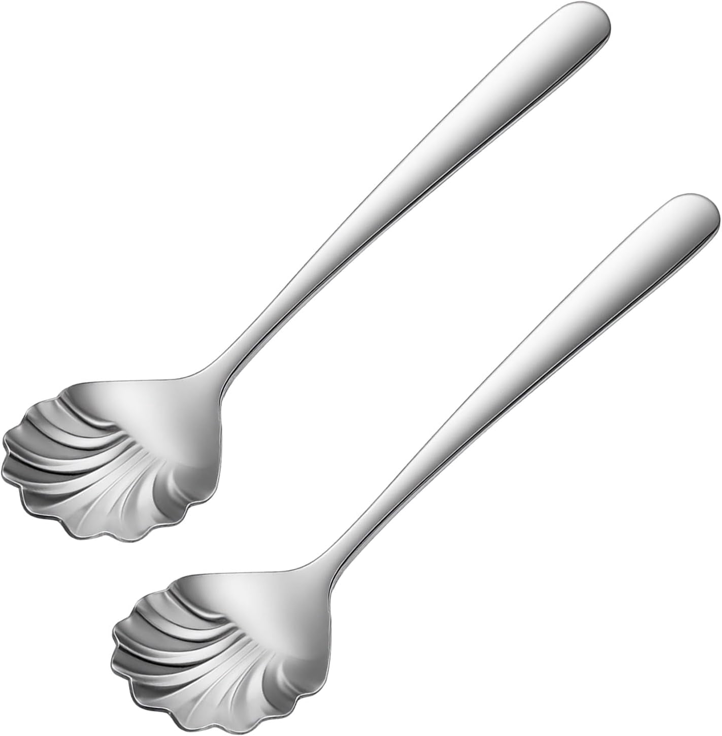 2Pcs Shell Shape Stir Spoons, 5.9inch Vintage Sugar Spoon, 18/10(304 ...