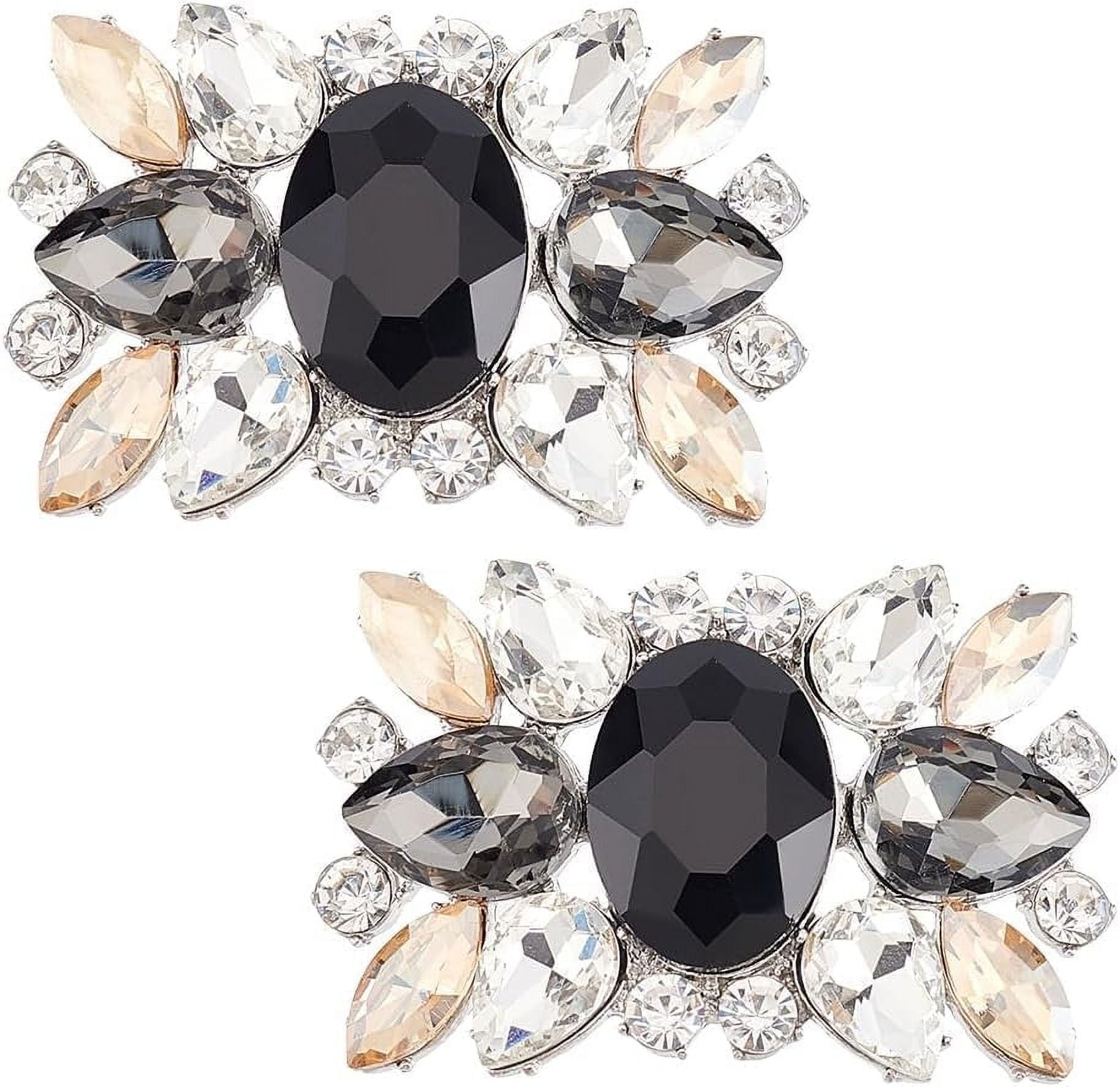 2Pcs Shoe Clips Elegant Rhinestone Shoe Buckles Square Removable Shoe ...