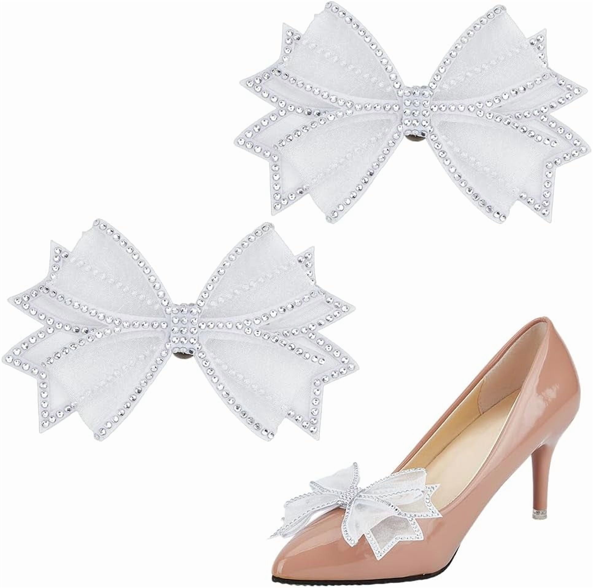 2Pcs Shoe Clips for Women Dress Shoes Mesh Rhinestone High Heel Shoe ...