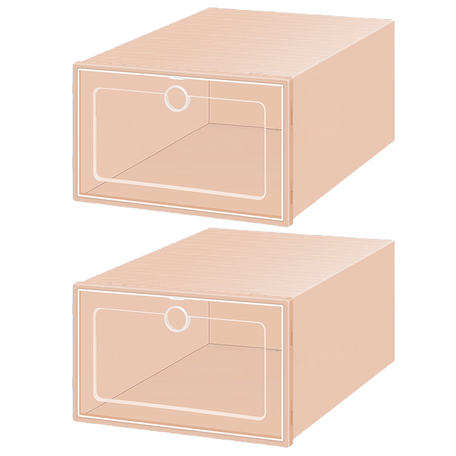 2Pcs Shoes Organizer Drawer Type Large Capacity Plastic Storage Cabinet ...