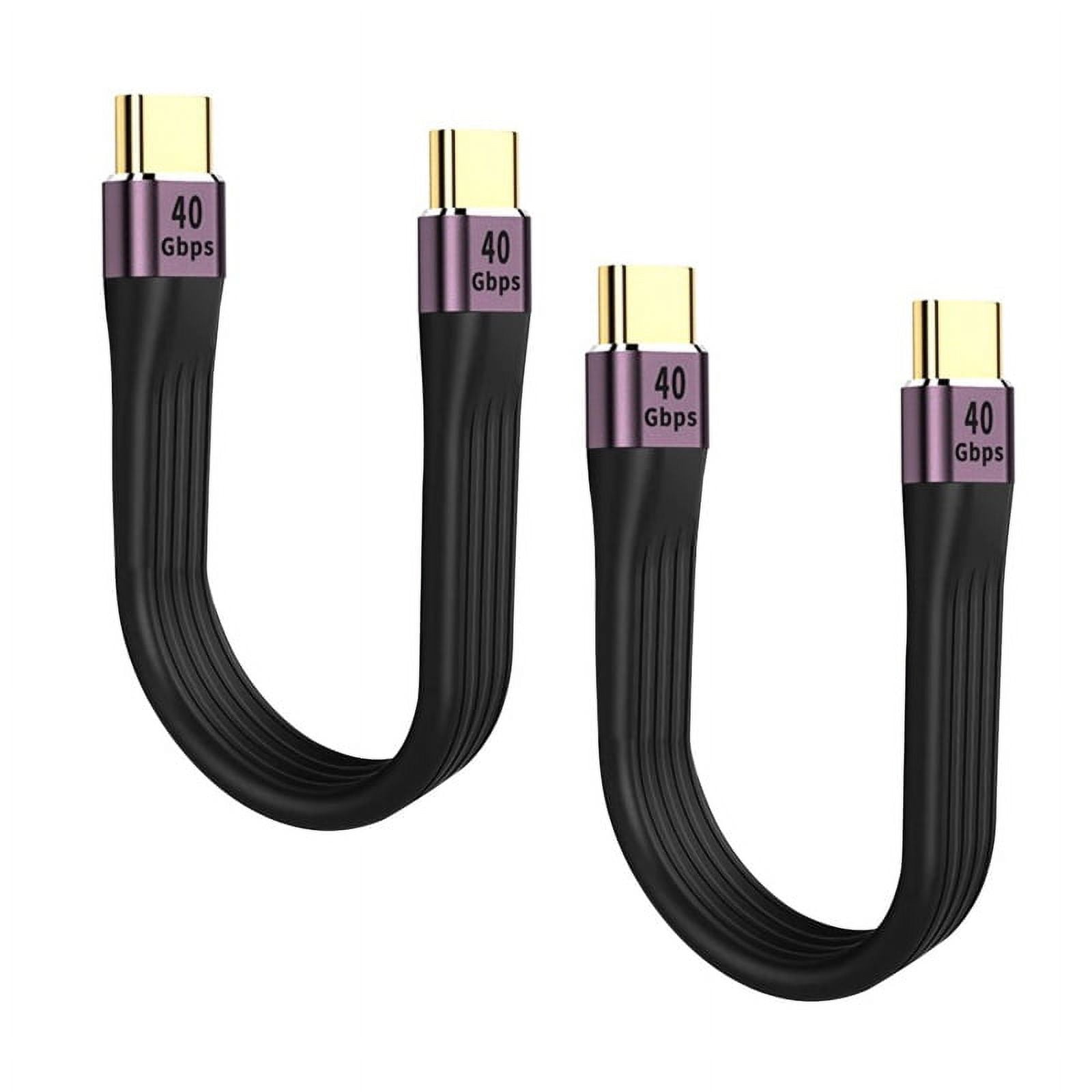 2Pcs Short USB Type C Cable 0.45ft, Premium FPC Portable Flat USB A to ...