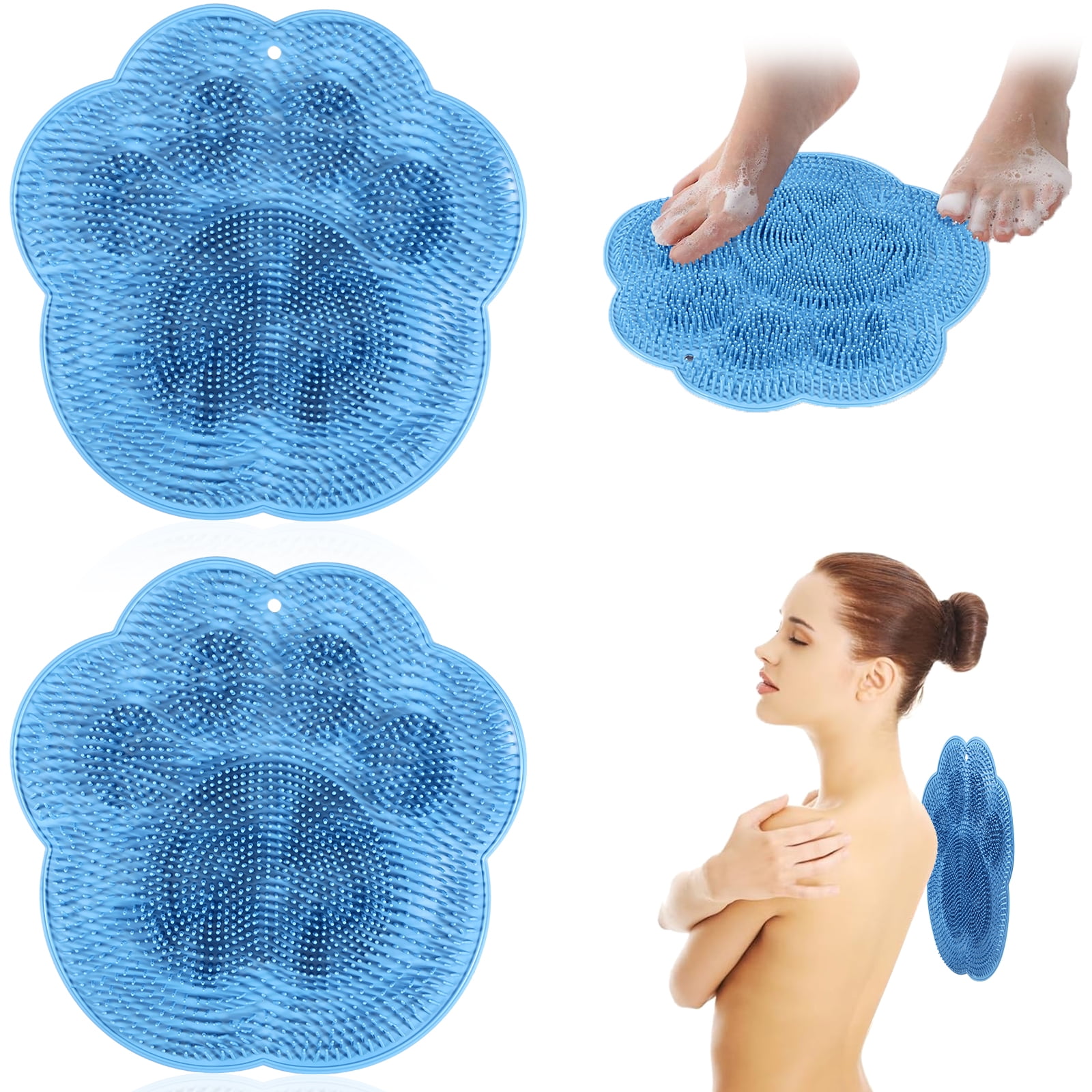 2Pcs Shower Foot Massager Scrubber Nonslip Shower Foot Scrubber with ...