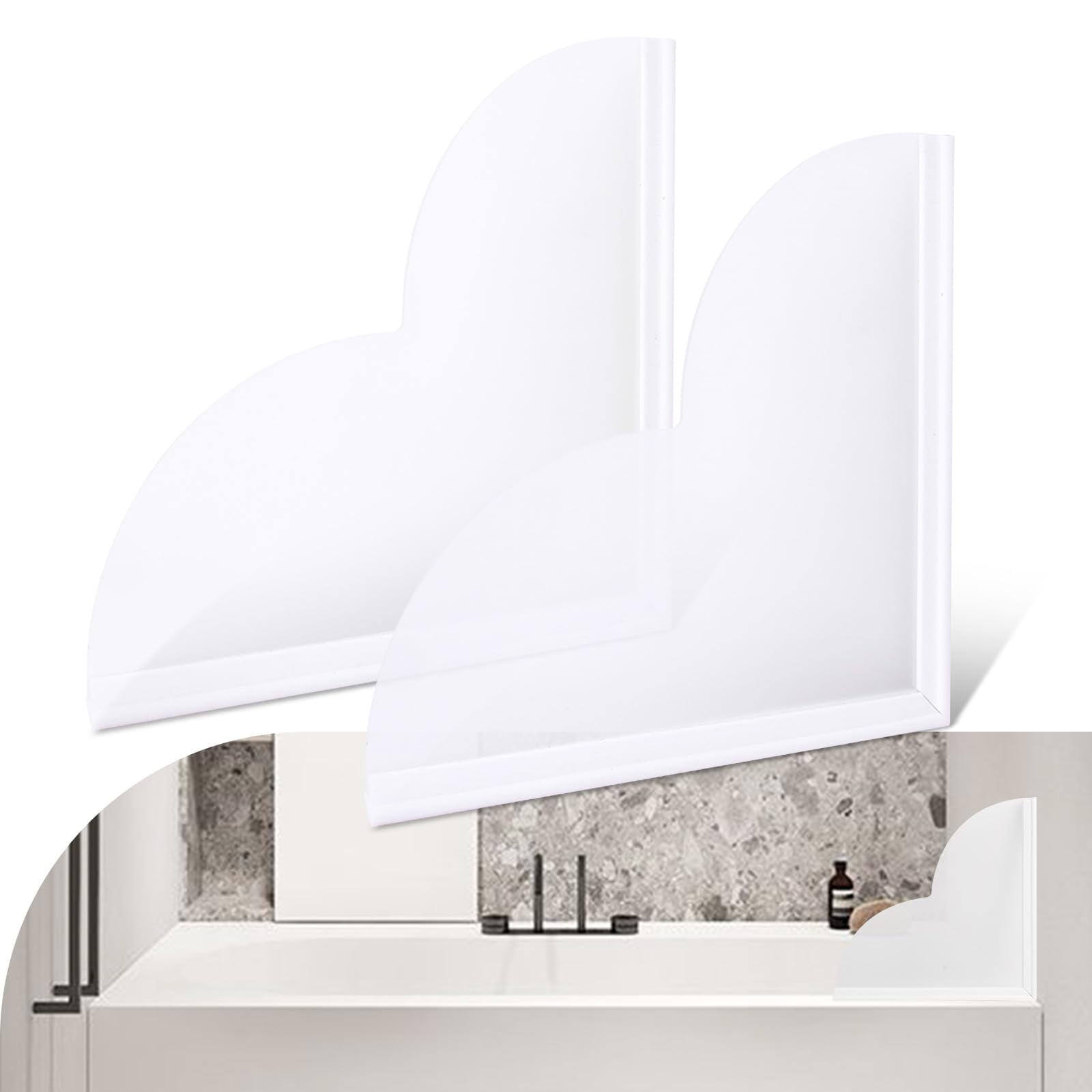 2Pcs Shower Splash Guard for Bathtub Bathtub Corner Splash Guard, Bath ...