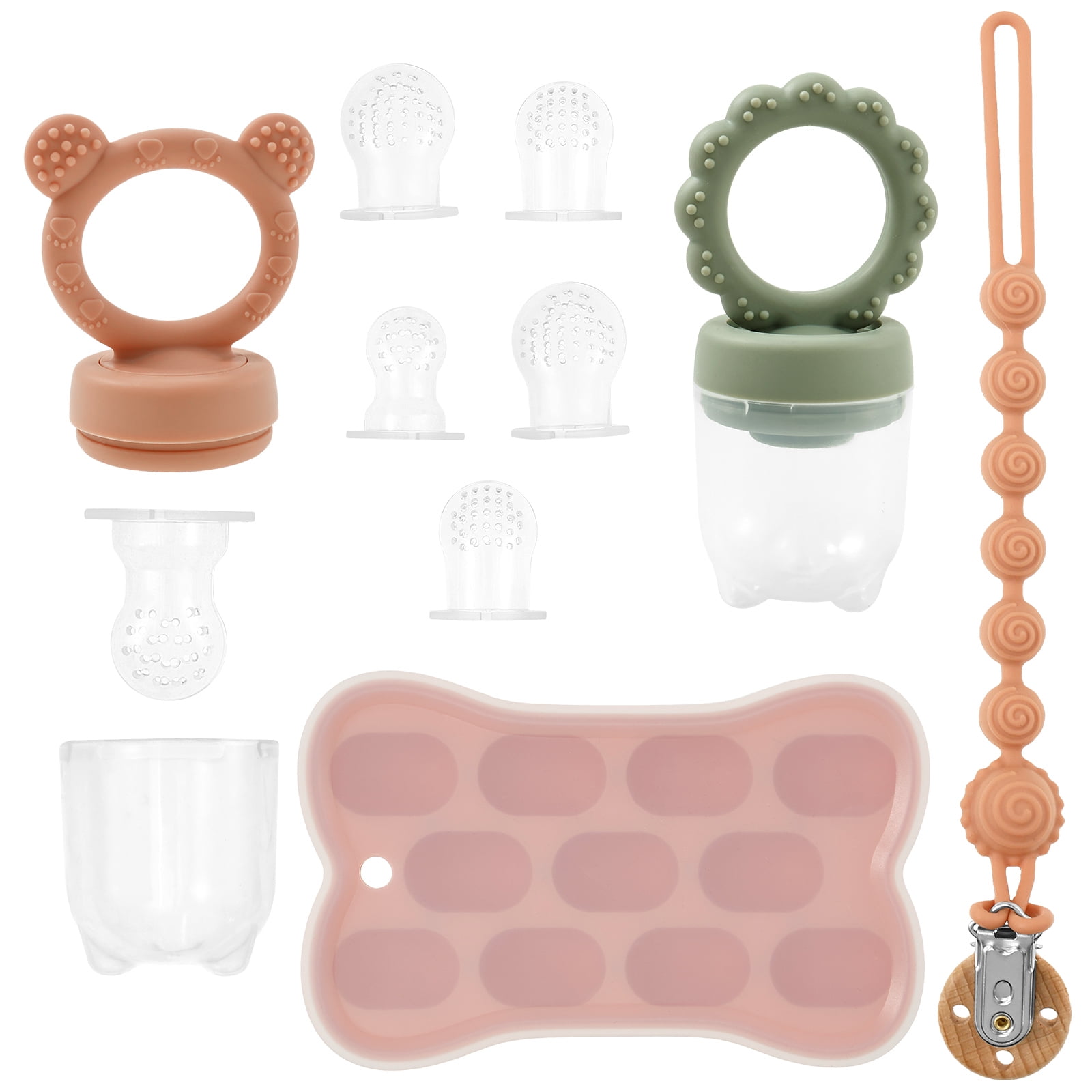 2Pcs Silicone Baby Fruit Feeders With Food Freezer Mold Tray Versatile ...