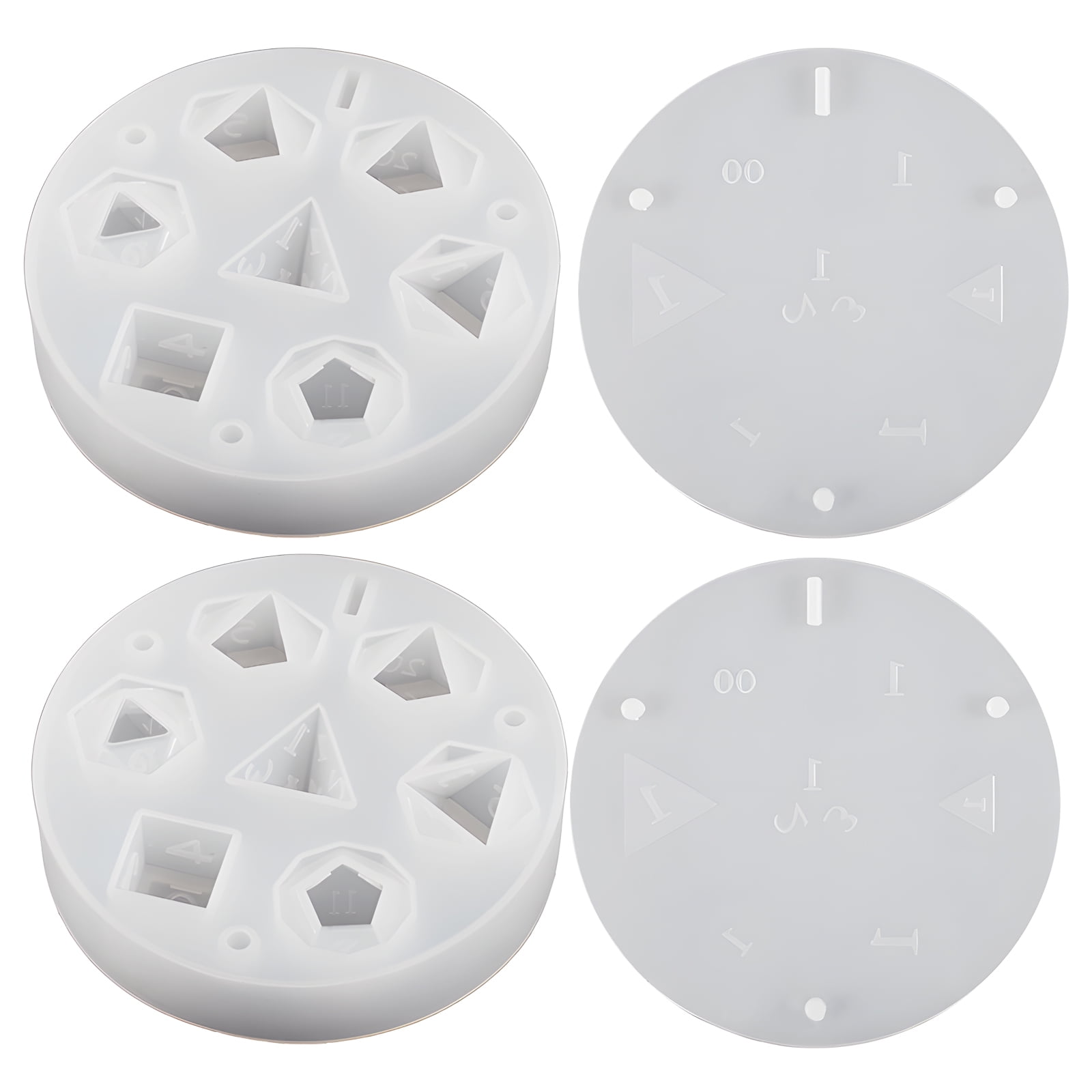 2Pcs Silicone Dice Moulds 7 Shapes Resin Dice Mould Set Easy to Release ...
