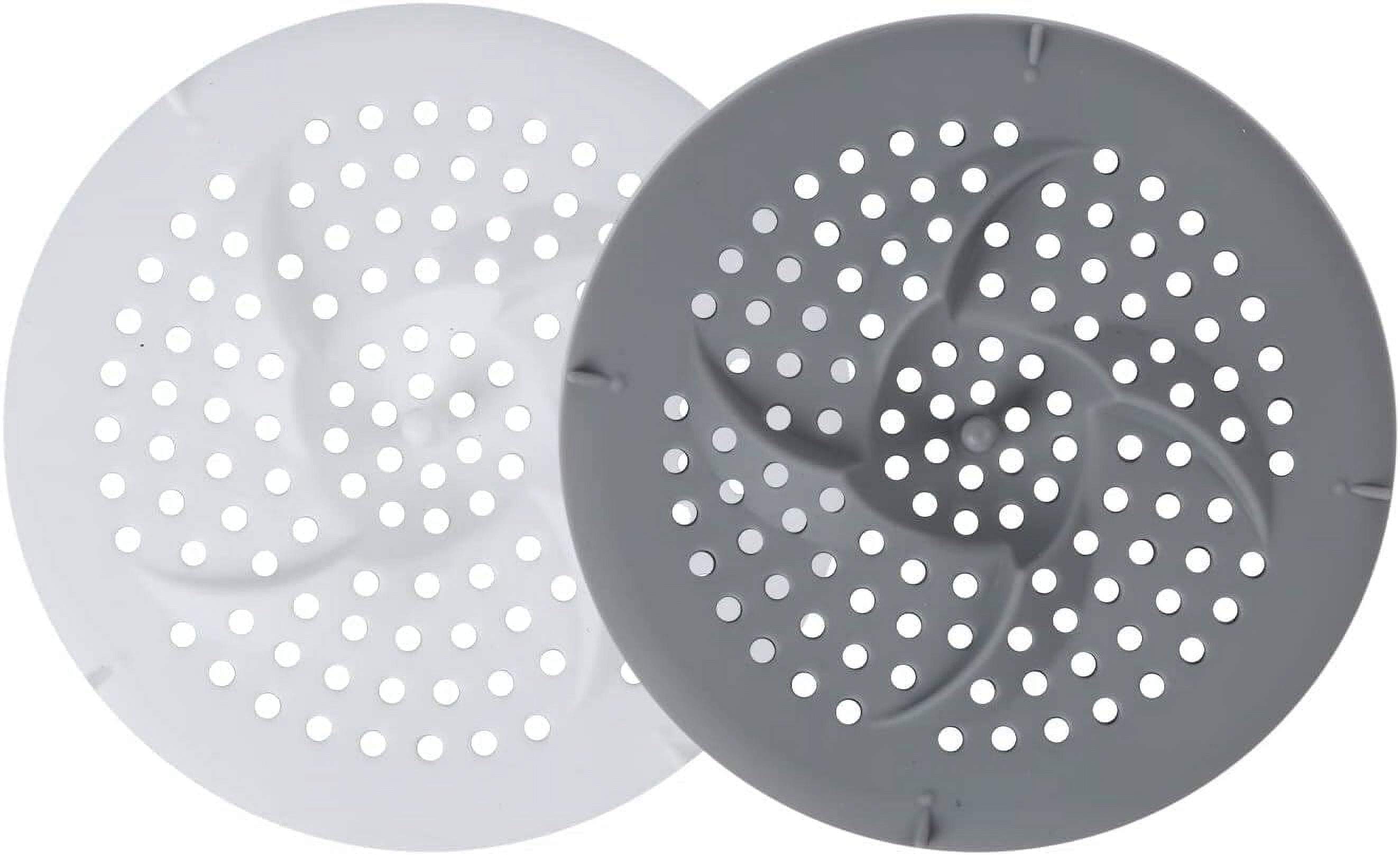 2Pcs Silicone Drain Hair Catchers, Bathtub Drain Cover with Suction Cup ...