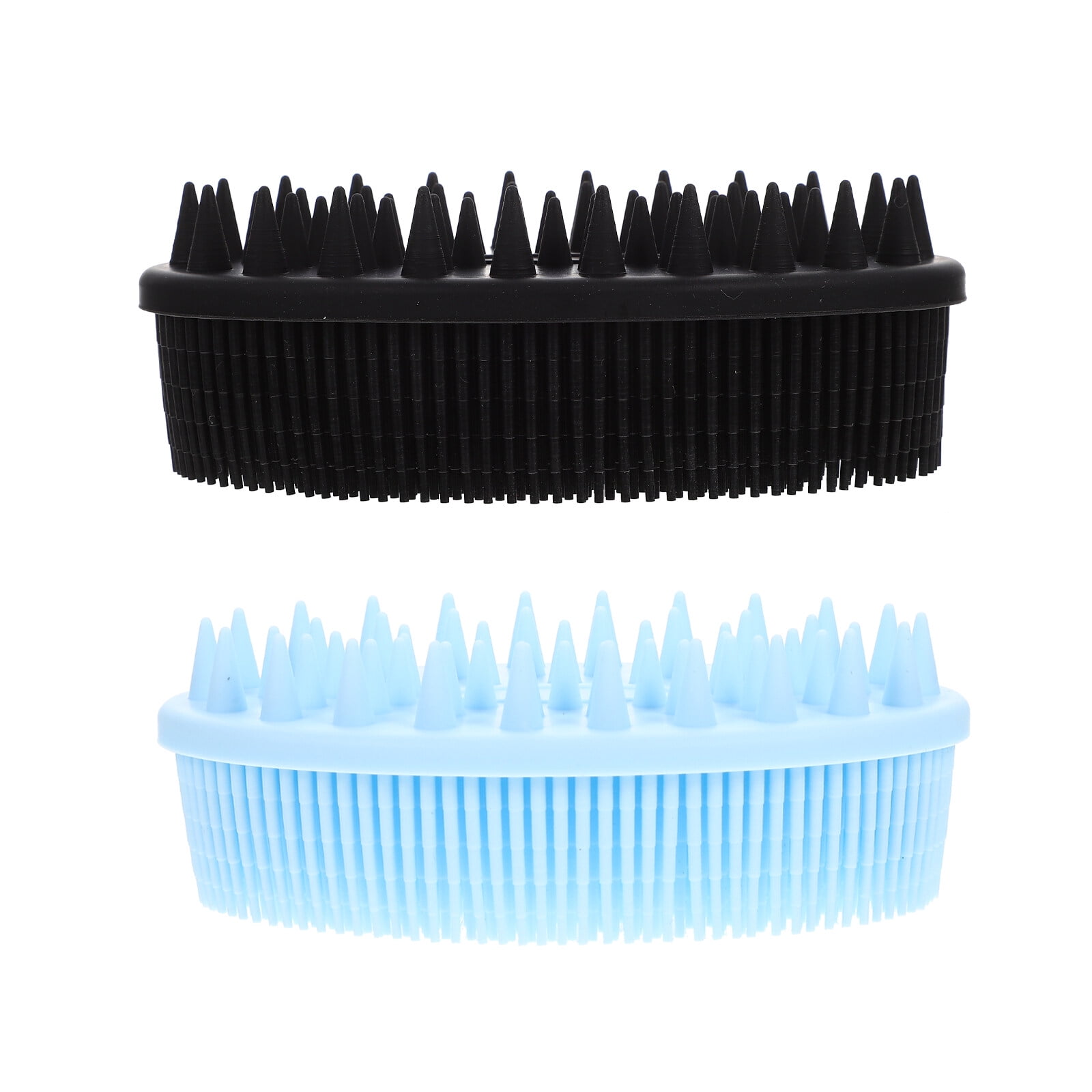Yueyihe 2pcs Silicone Hair Scalp Brush Dandruff Cleaning Shampoo Scalp Handheld Scrubber