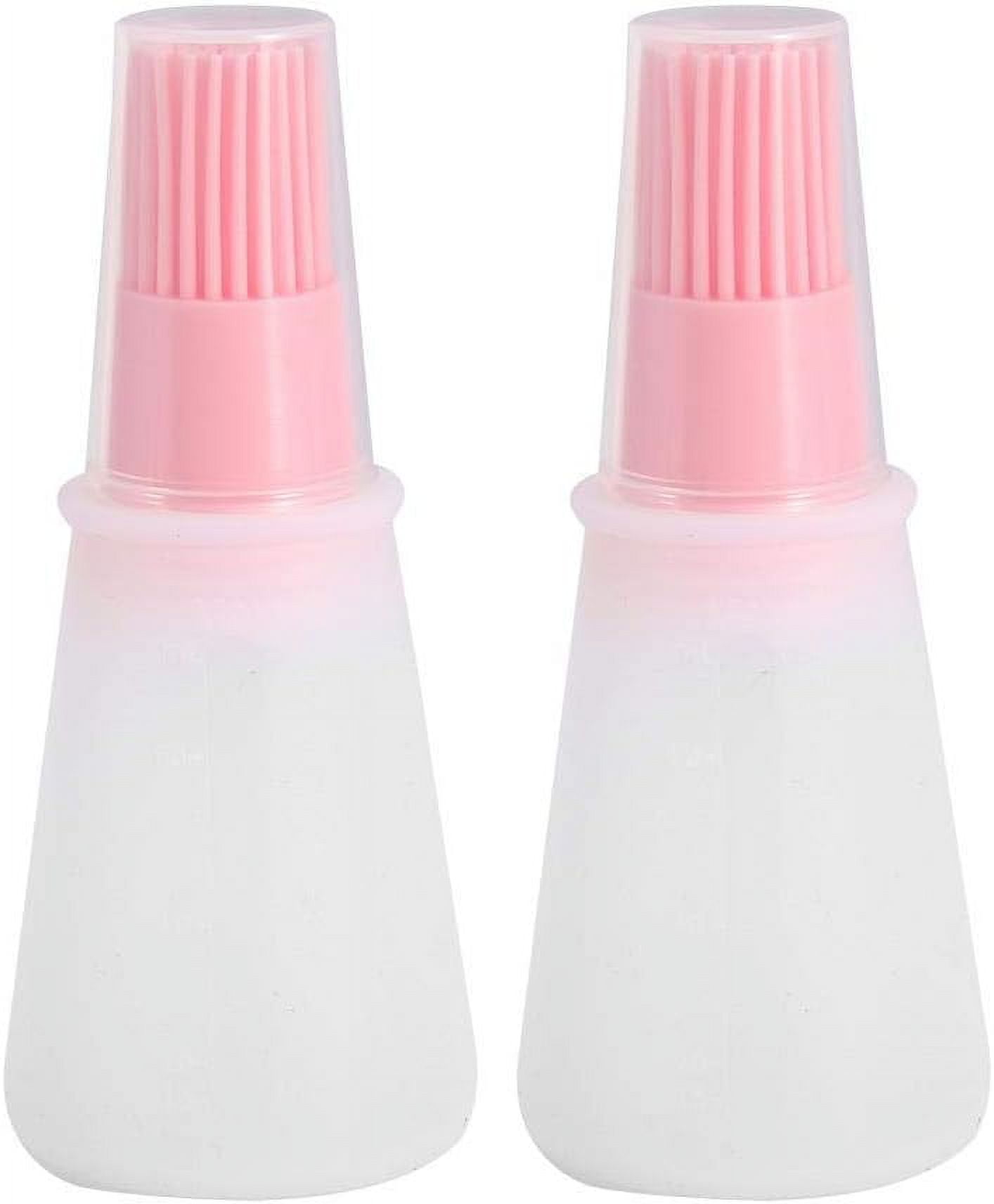 2Pcs Silicone Oil Bottle Brush with Lid Set Soft Sauce Bottle with ...