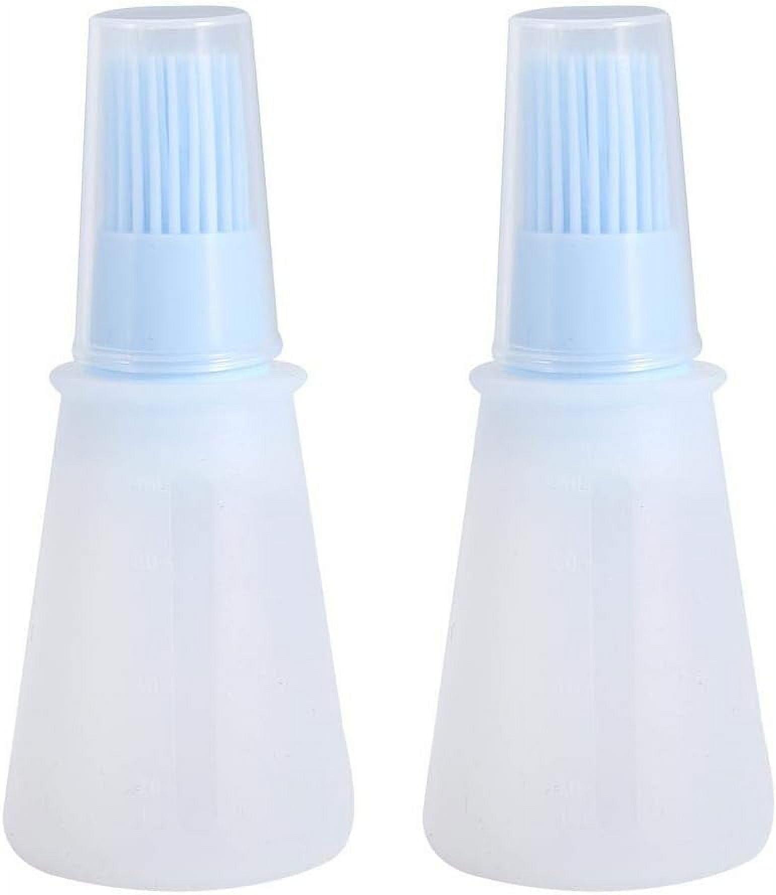 2Pcs Silicone Oil Bottle Brush with Lid Set Soft Sauce Bottle with ...