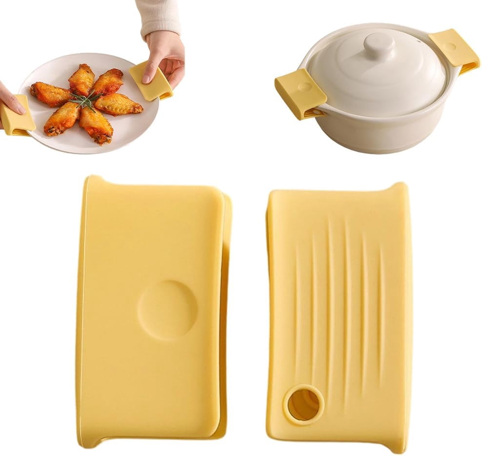 2Pcs Silicone Pot Handle Cover Heat Resistant Non Slip for Cast Iron ...