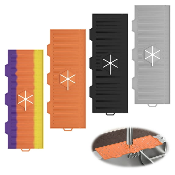 2Pcs Silicone Sink Mat Under $5! Kadlawus Faucet Splash Guard Pad ...