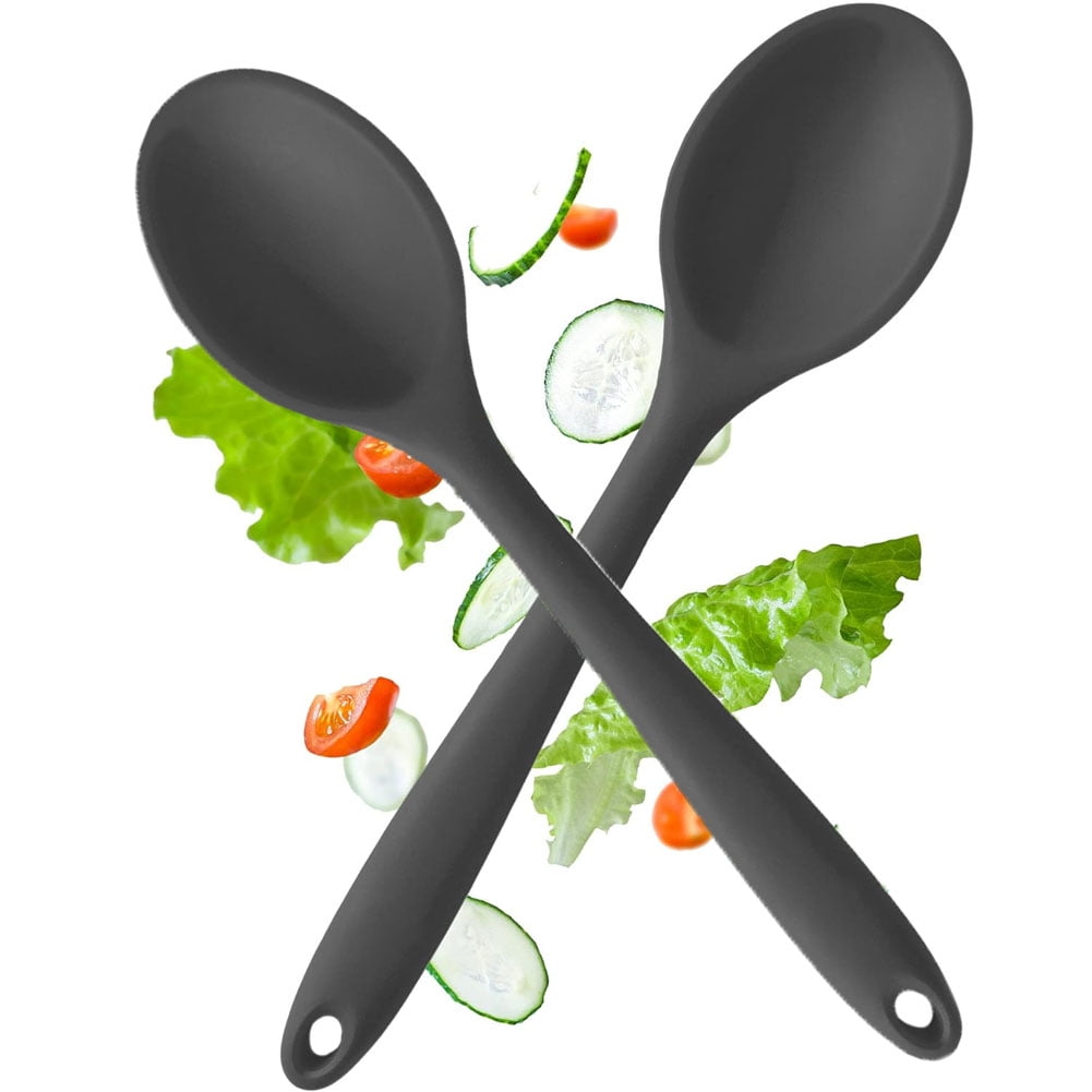 2Pcs Silicone Spoon for Cooking - 10.6inch Dishwasher Safe Mixing Spoon ...