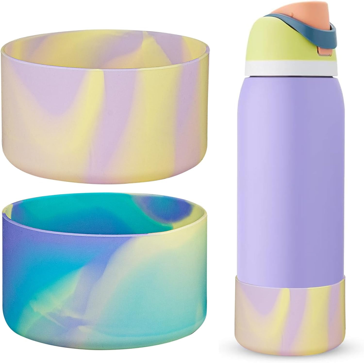 2Pcs Silicone Water Bottle Boot for Owala 40oz, Protective Flask Bottom ...