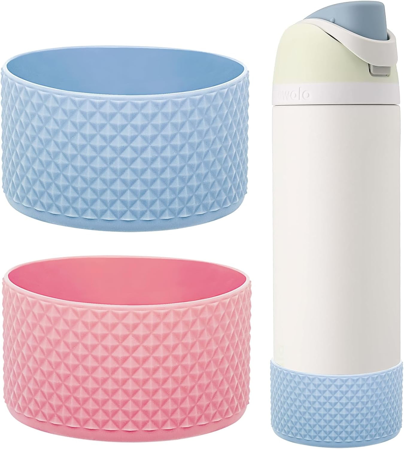 2Pcs Silicone Water Bottle Boot for Owala 40oz, Protective Flask Bottom ...