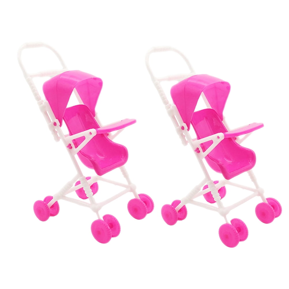 2Pcs Simulation Small Stroller Baby Doll Stroller Toy Children Funny ...