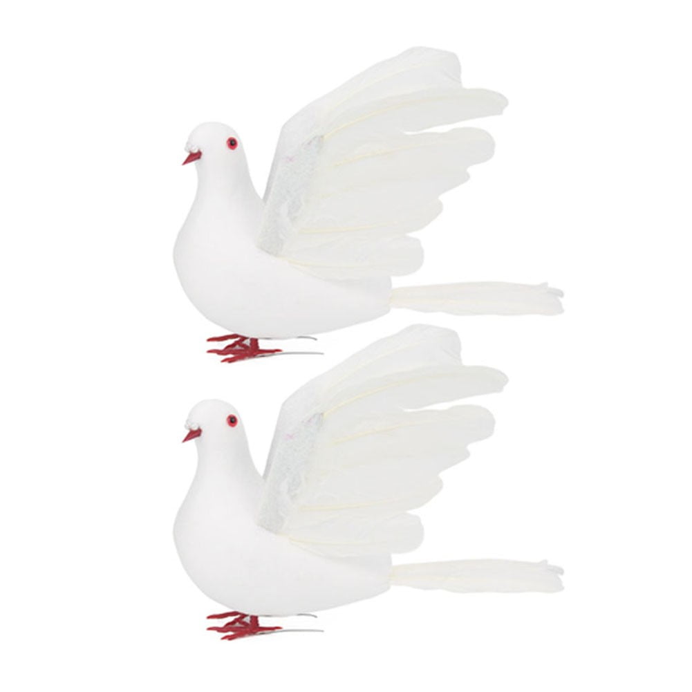 2Pcs Simulation White Pigeon Artificial Flying Dove Peace Dove Fake ...