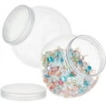 2Pcs Slant Mouth Candy Container - 2500ml Clear Plastic Cookie Jar with Airtight Lid, Modern ...
