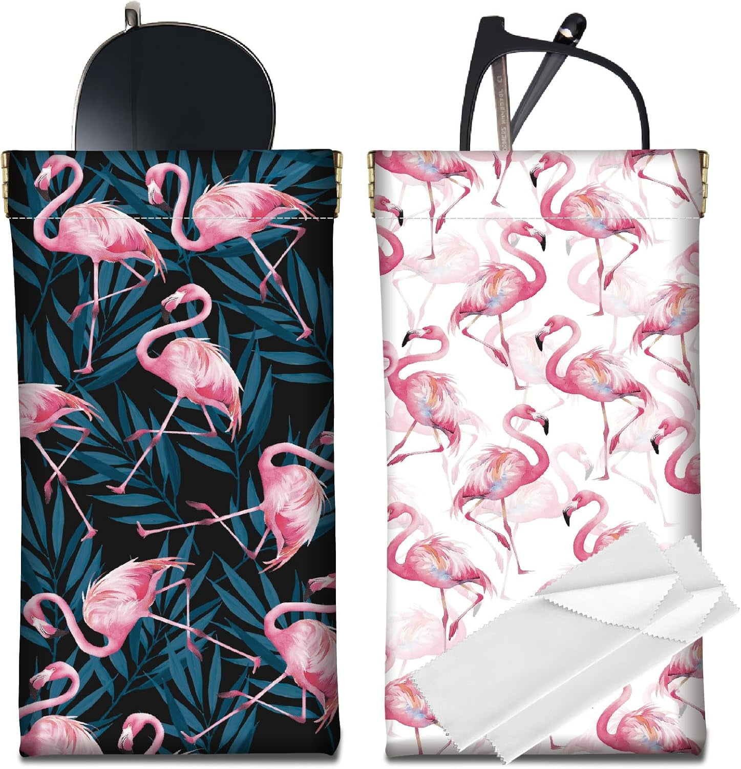 2Pcs Slim Glasses Case Soft Leather Sunglasses Case Portable Eyeglasses ...