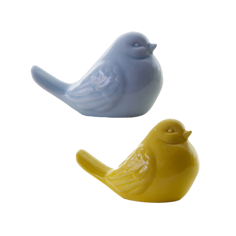 2Pcs Small Birds Statues Home Decor Modern Style Figurine Decorative ...