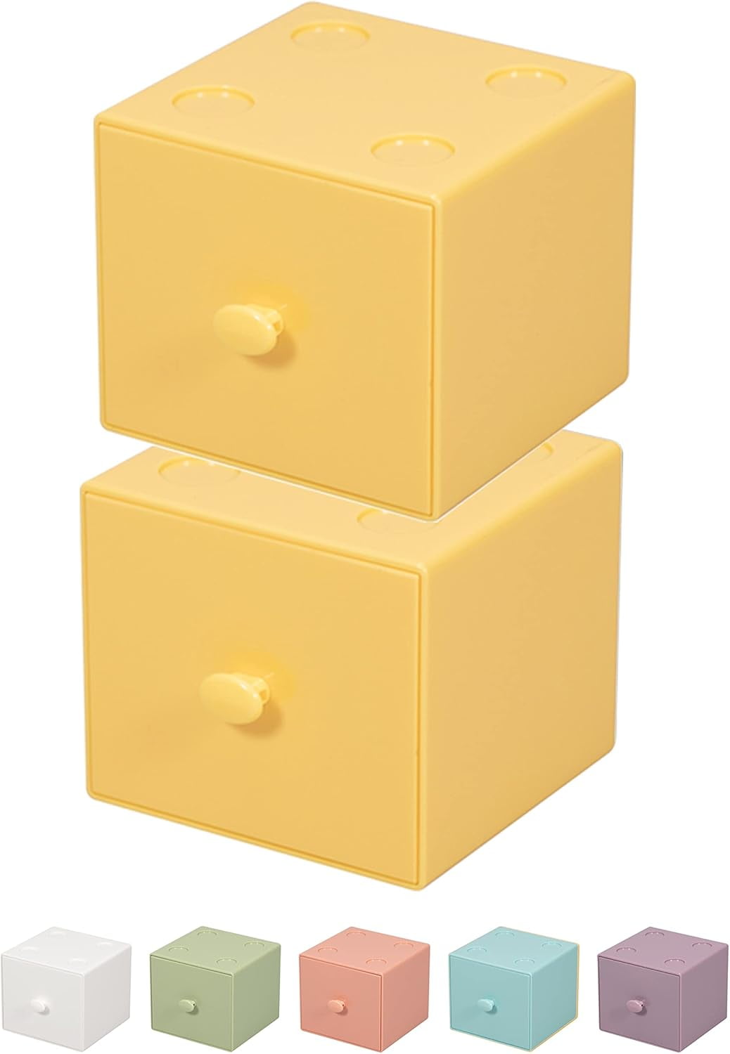 2Pcs Small Desk Organizers, Acrylic Drawers Stackable Makeup Organizer ...