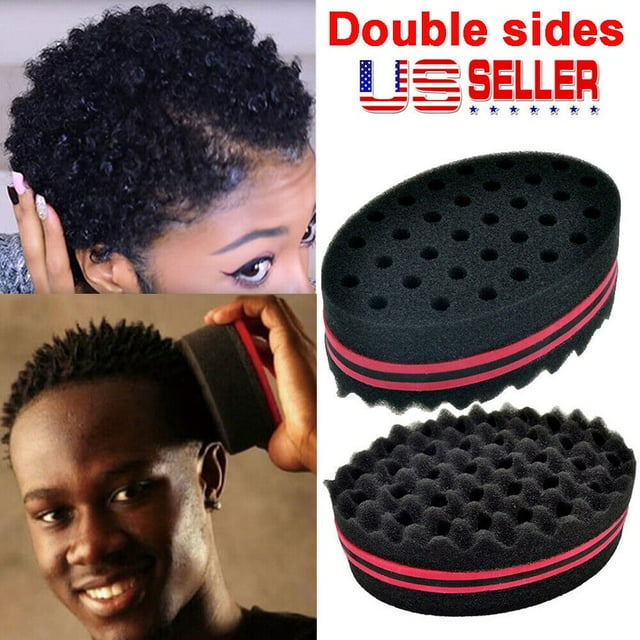 2Pcs Small Holes Hair Sponge for Twists and Dreads Barber Afro Wave ...