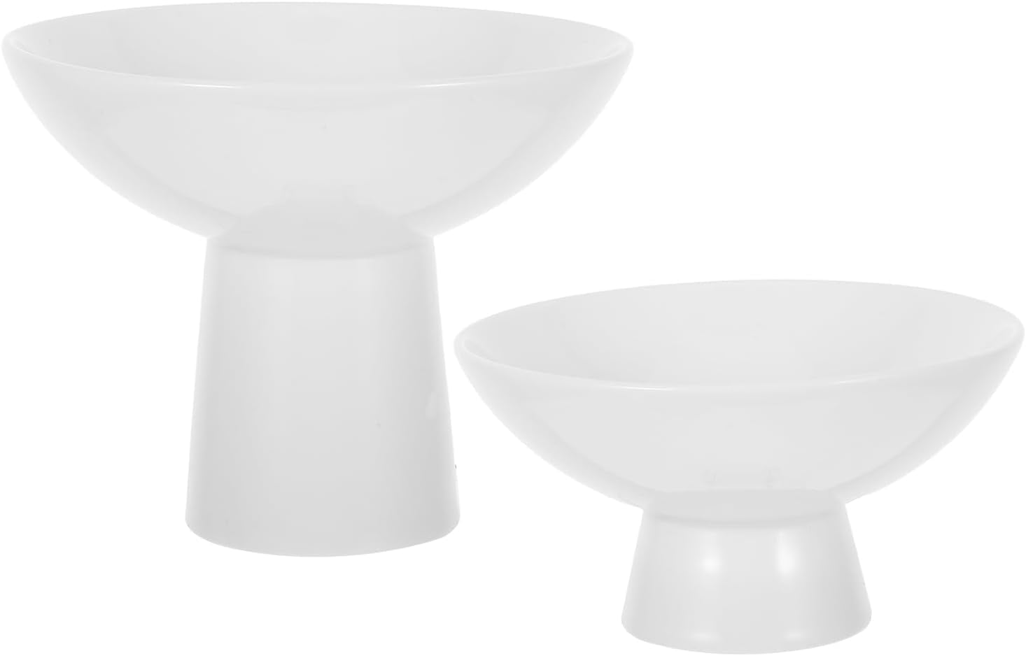 2Pcs Small White Pedestal Bowls Ceramic Footed Fruit Bowl for ...
