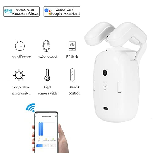 2Pcs Smart Curtain Motor WiFi BT Voice Control Switch Electric Curtain ...