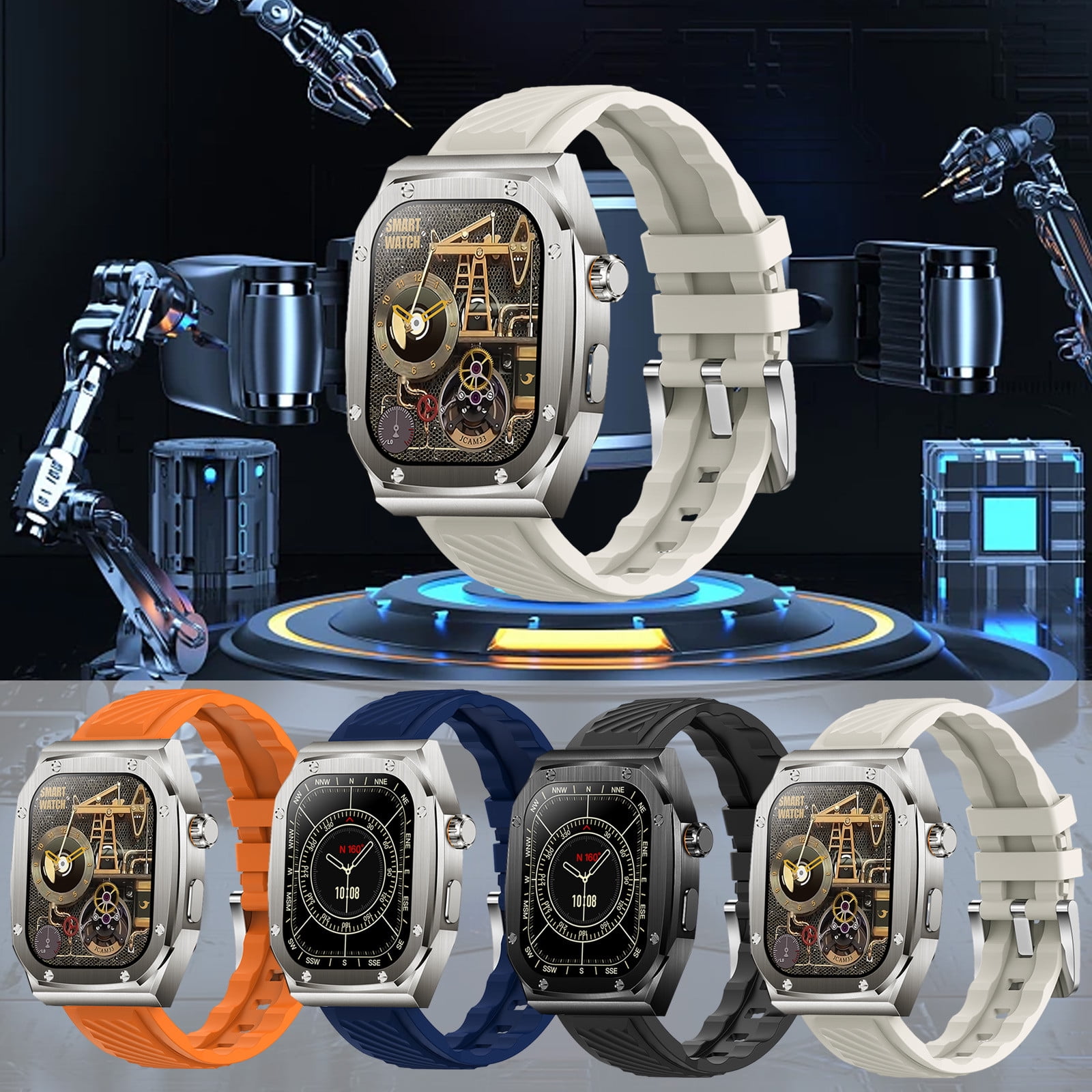 2Pcs Smartwatch NFC IP68 under $5! Yrmaups Smart Watch for Men Women ...