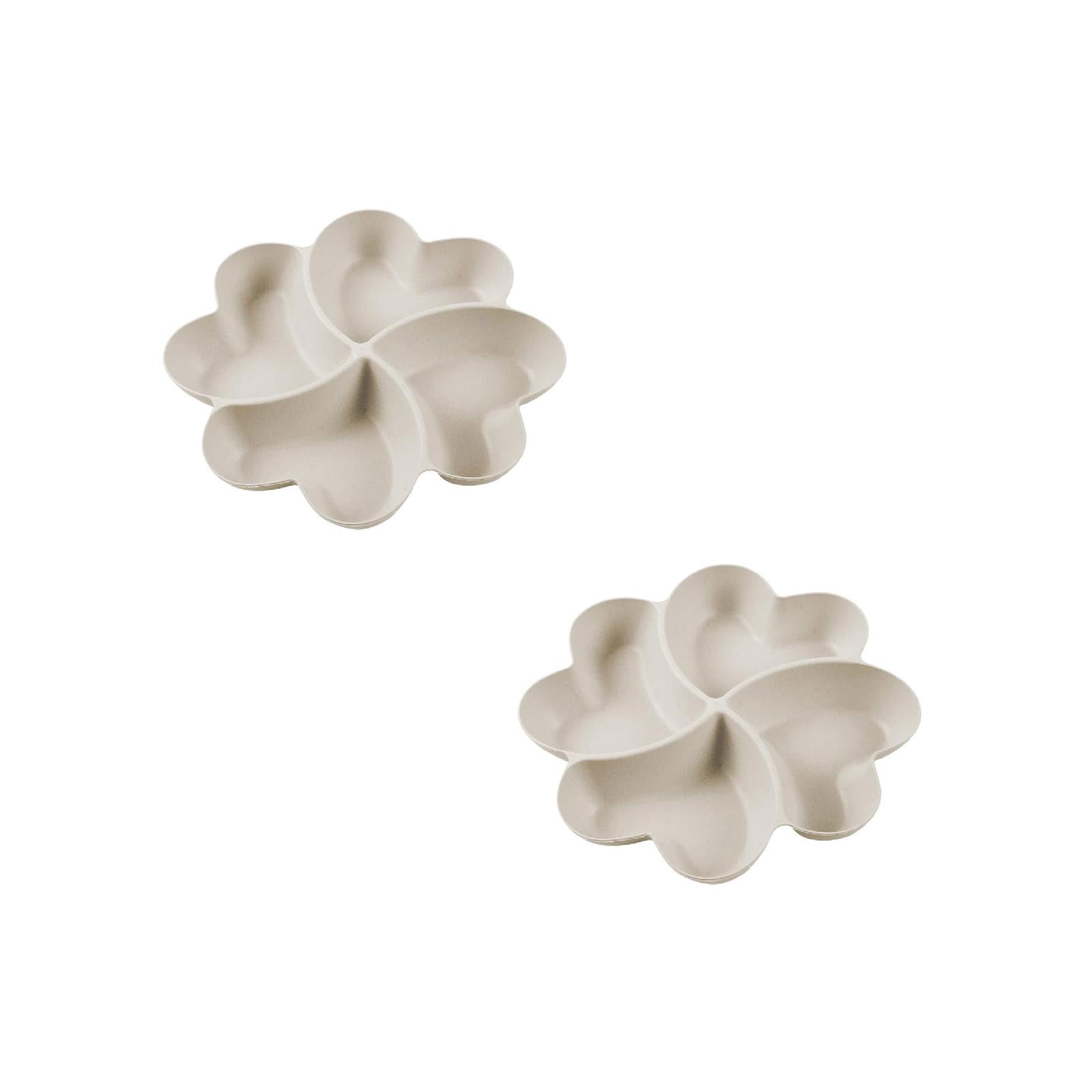 2Pcs Snack Plates With Compartments Reusable Plates With Dividers Snack ...