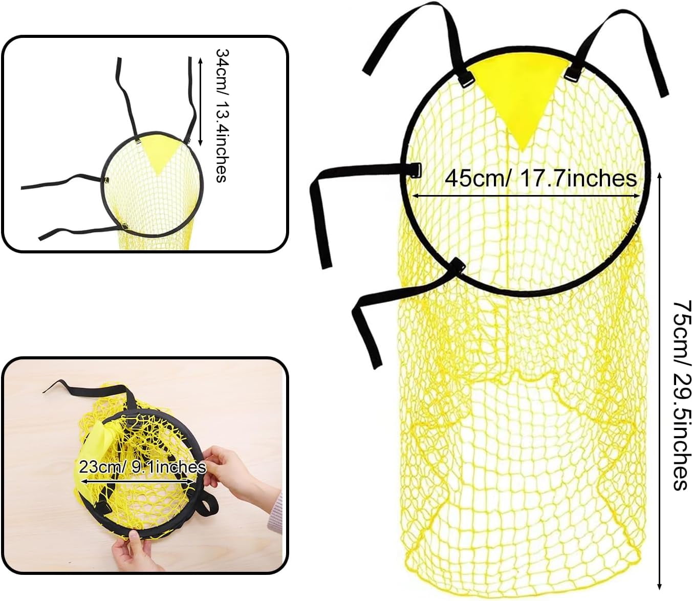 2Pcs Soccer Nets Goals for Backyard, Soccer Training Equipment for ...