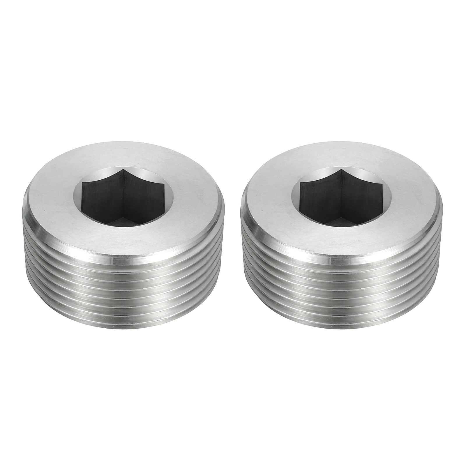 2Pcs Socket Pipe Plugs, NPT 1-1/4"Stainless Steel Hex Thread Pipe Caps ...