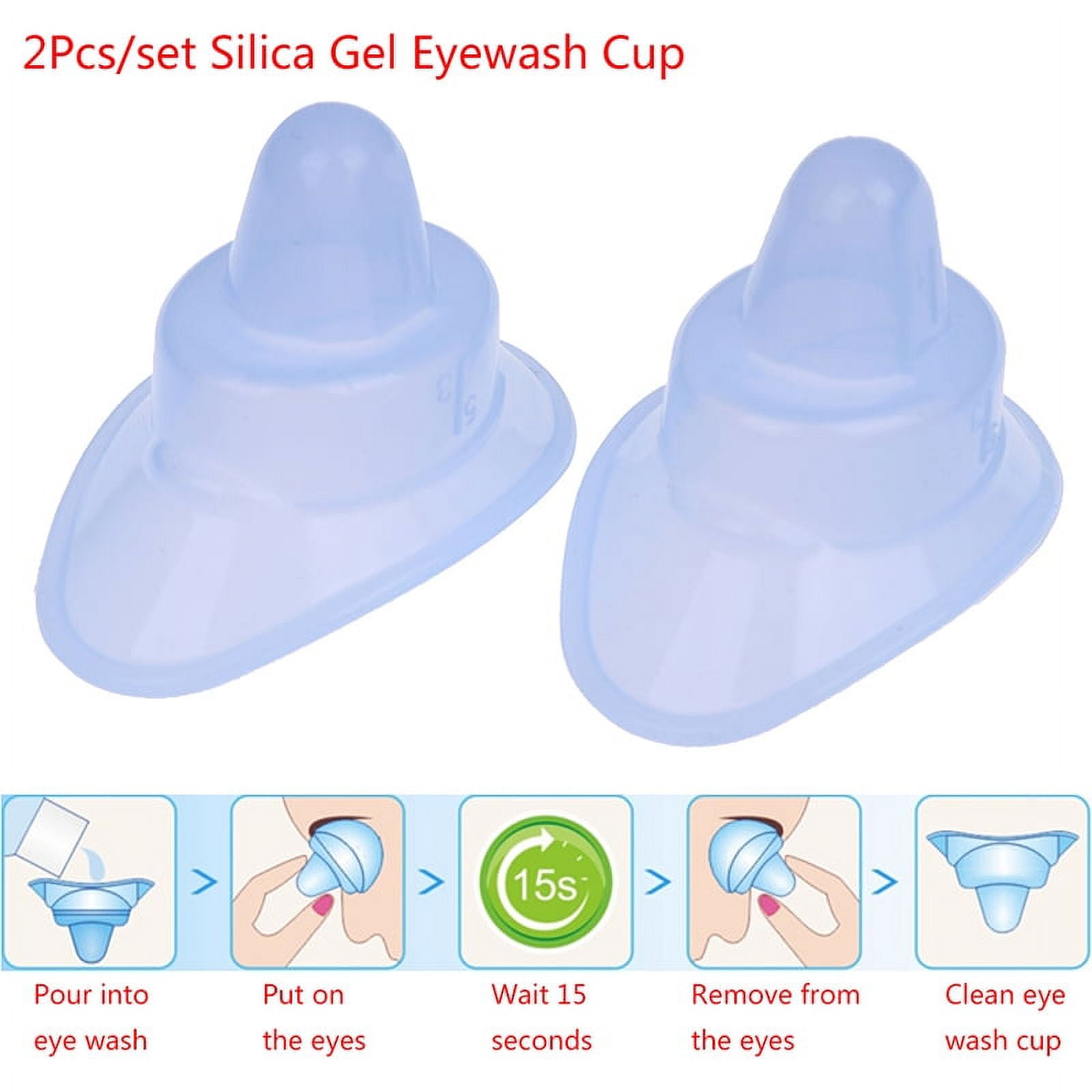 2Pcs Soft Silicone Reusable Eye Wash Cup Eyewash Container Eye Care ...