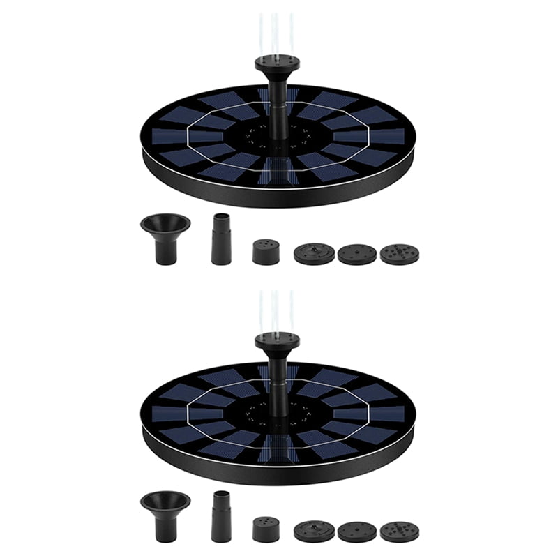 2Pcs Solar Fountain Pump 2.5W Circle Floating Solar Water Fountains ...