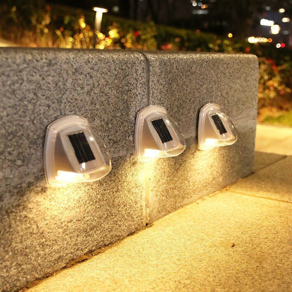 2Pcs Solar LED Fence Lights Outdoor 8 LEDs Wall Stairs Deck Patio Yard ...