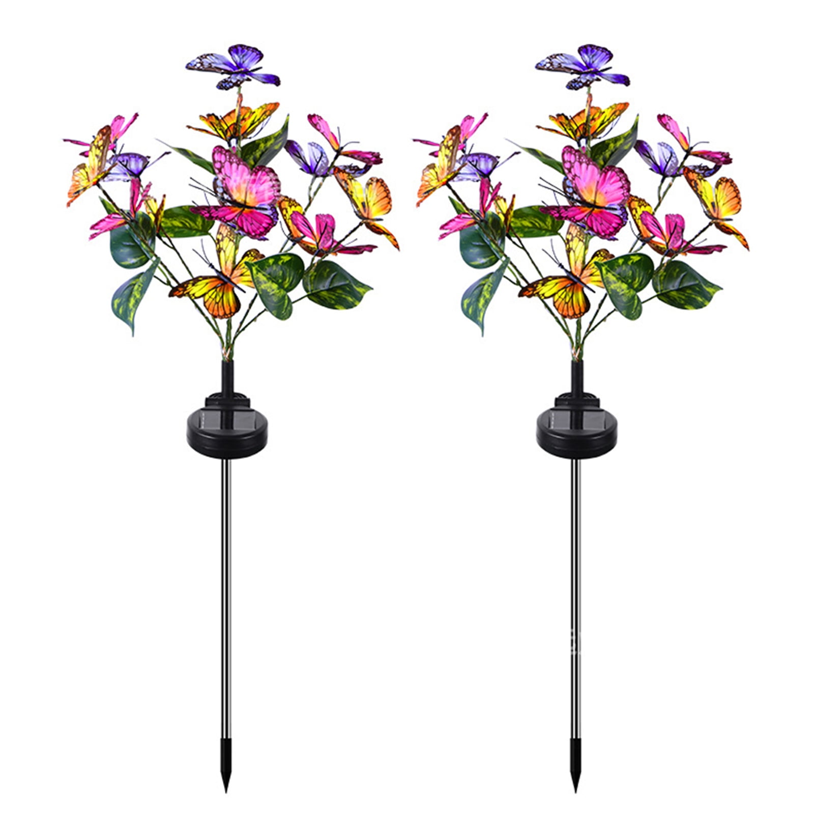 2Pcs Solar Lights Outdoor, 22 LED Garden Butterfly Lights Decorative ...