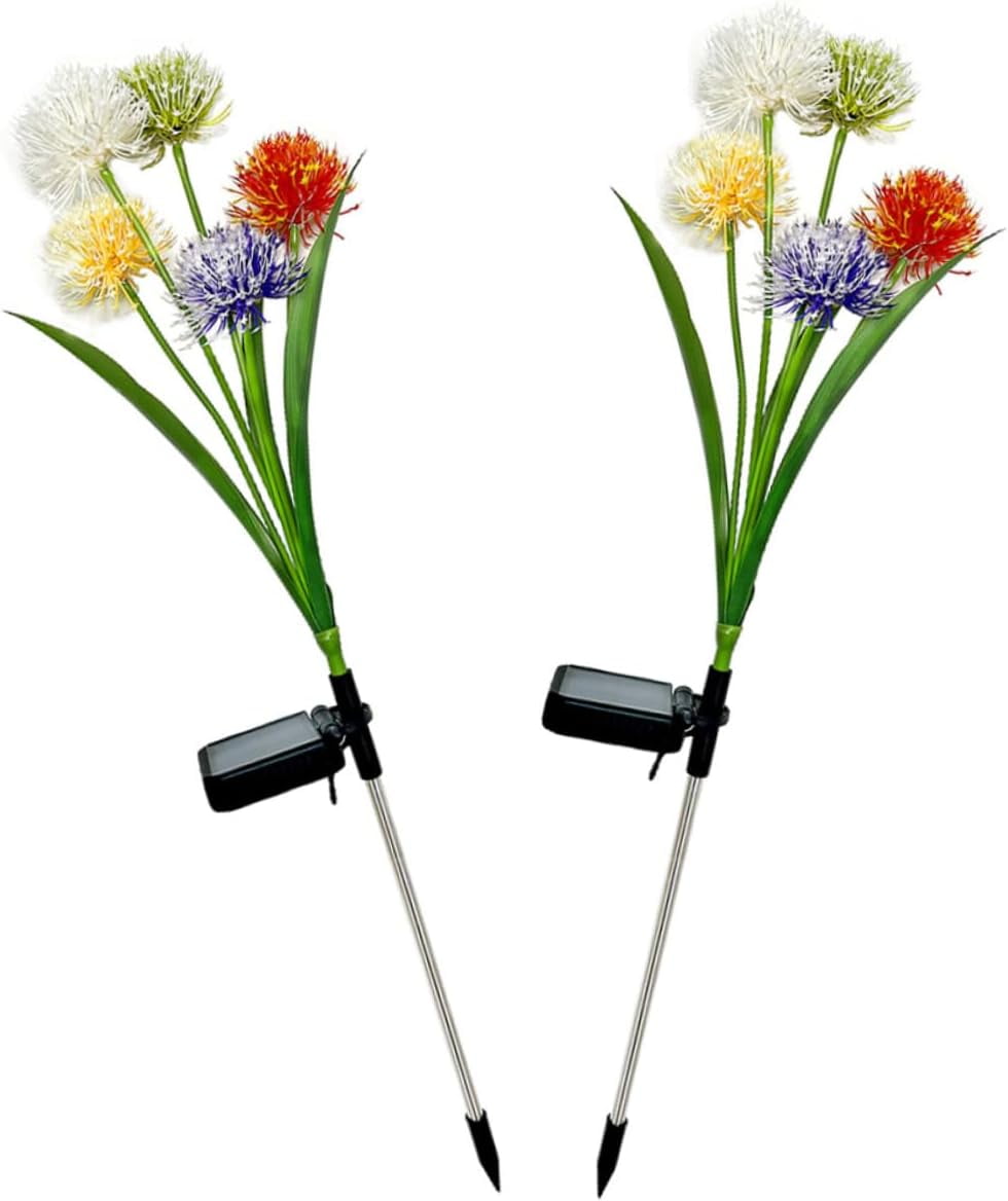 2Pcs Solar Lights, Solar Outdoor Decorative Chrysanthemum Lights, 5 ...