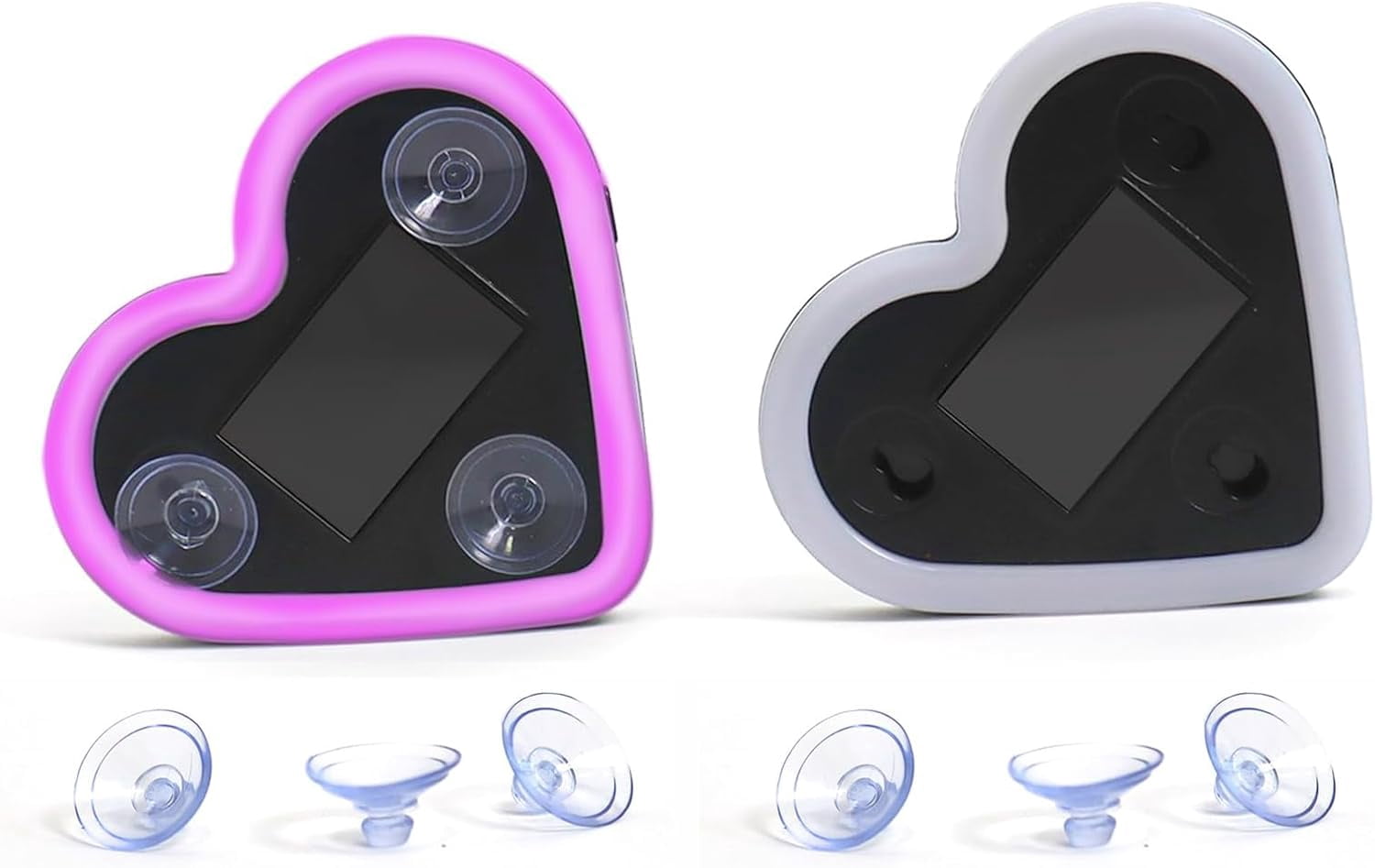 2Pcs Solar Powered Heart Light for Car, LED Wireless Ambient Lamp with ...