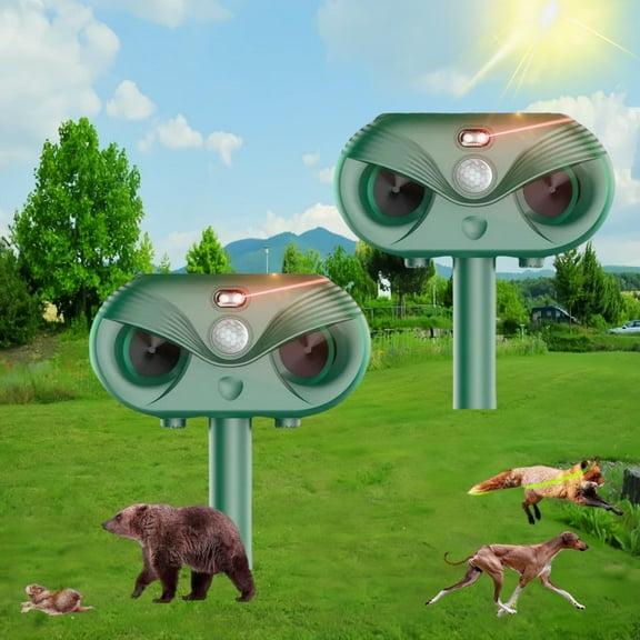 Solar Powered Animal Repeller Ultrasonic Dog Deterrent Waterproof Cat ...