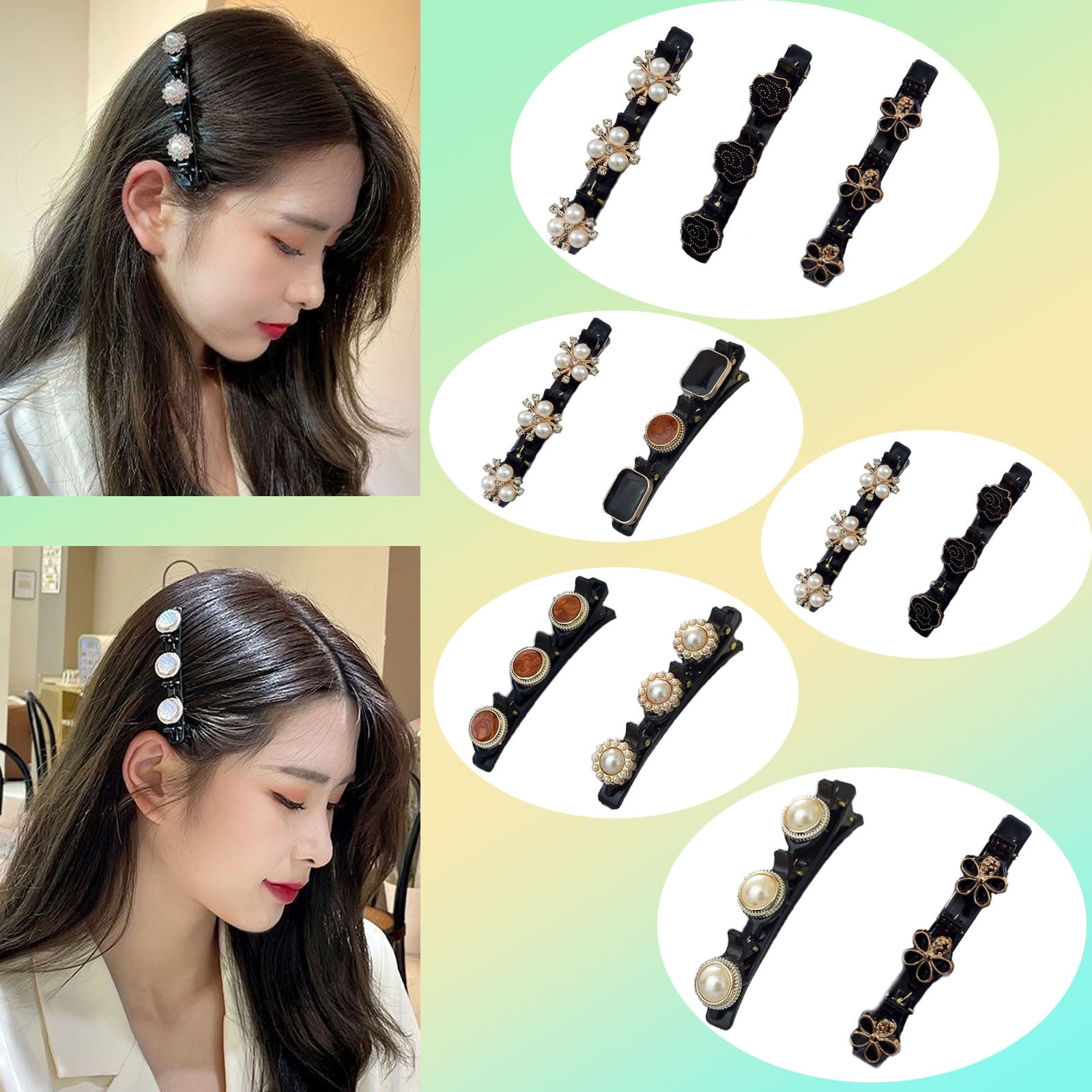 2Pcs Sparkling Crystal Stone Hair Clips for Women, Hair Clips for ...
