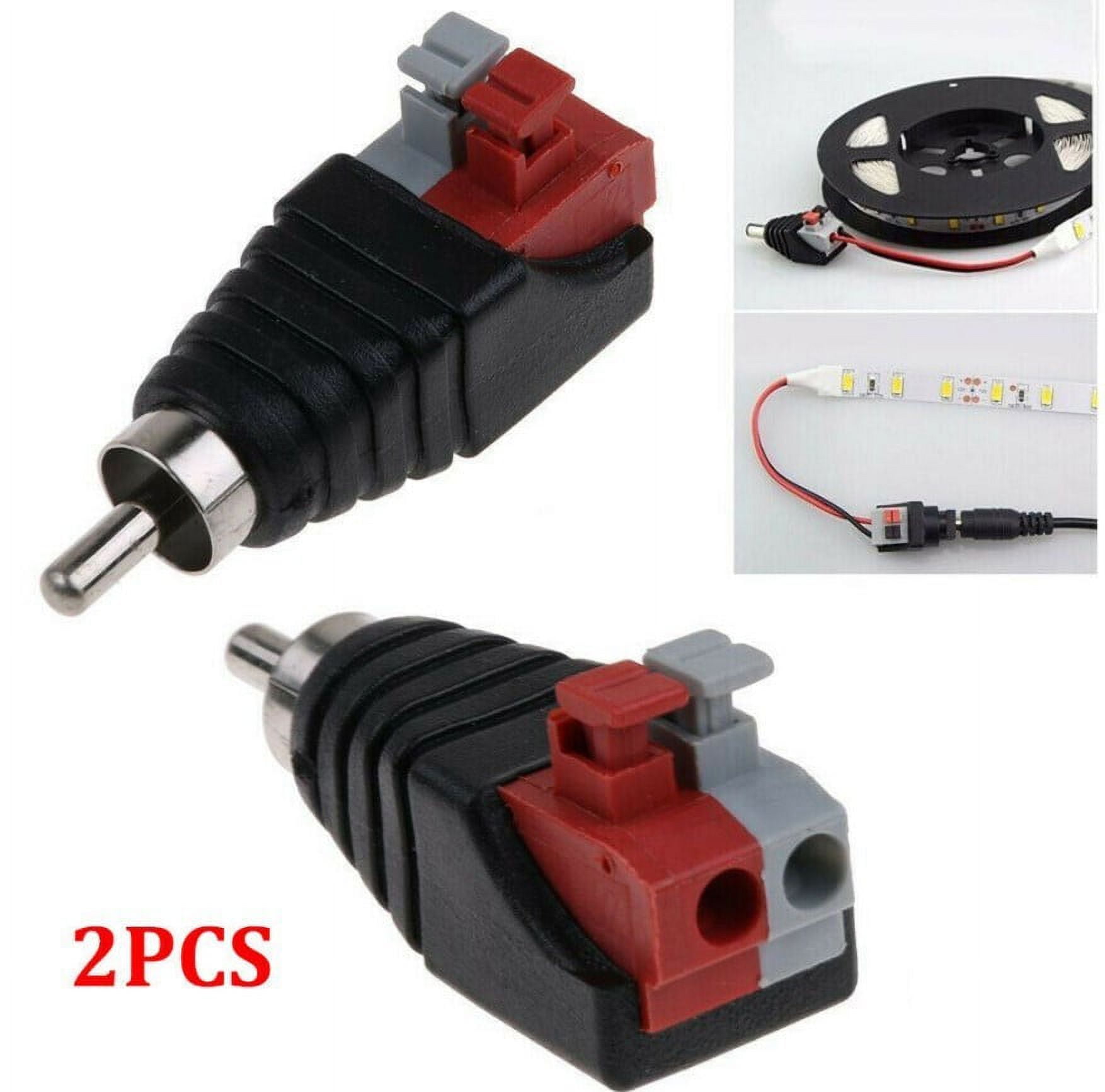 2PCS Speaker Wire A/V Cable to Audio Male RCA Connector Adapter Jack ...
