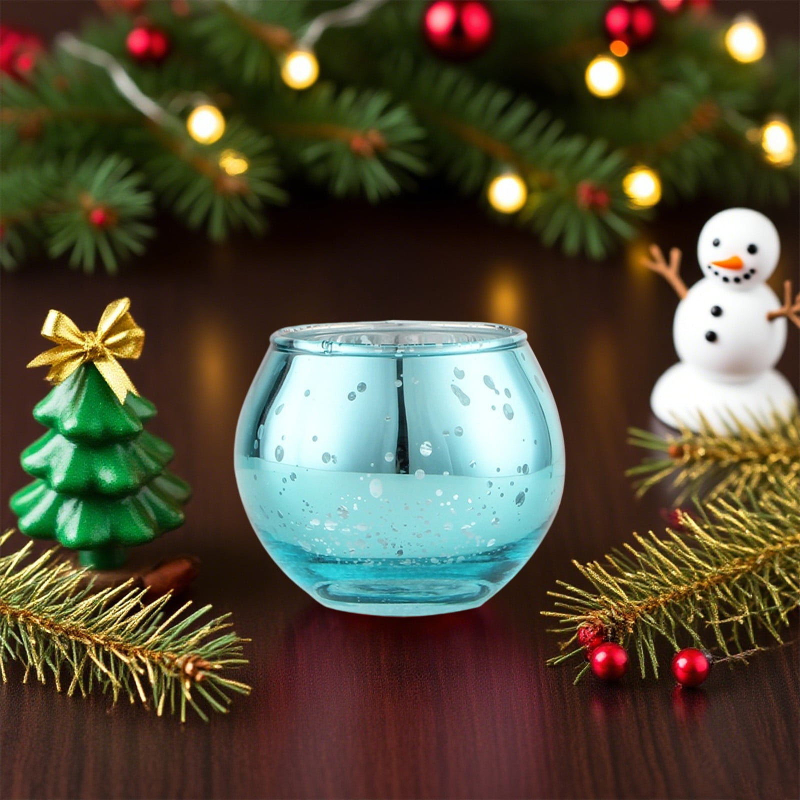 2Pcs Spherical Glass Candle Holders Aromatic Tea Light Cup Holiday ...