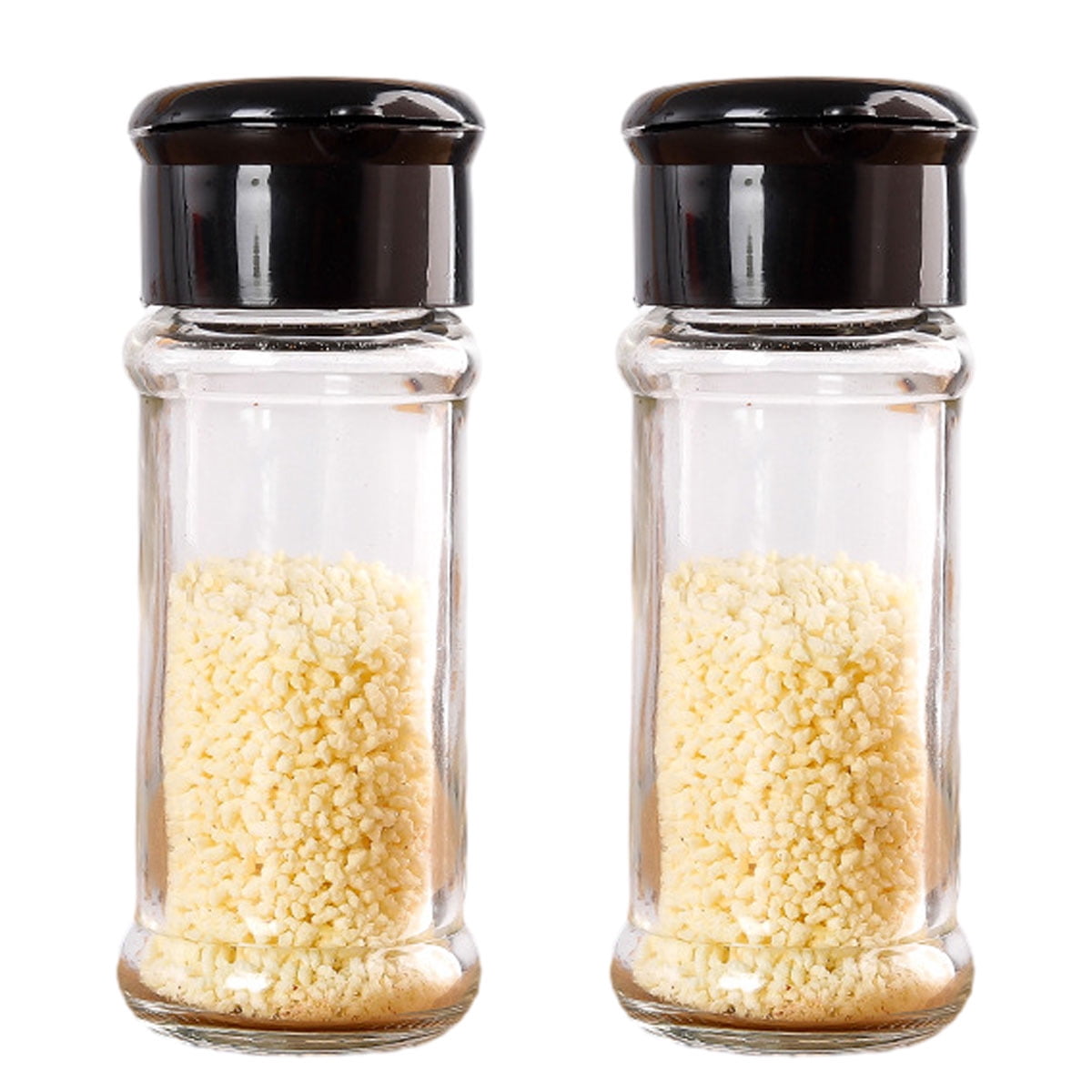 2Pcs Spice Jars,80ml Glass Seasoning Bottles,Round Spice Bottles with ...